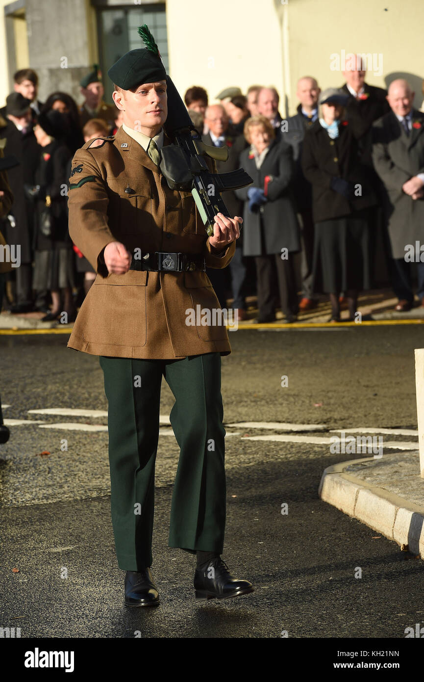 Soldiers march during events to remember the 12 victims of the IRA's ...