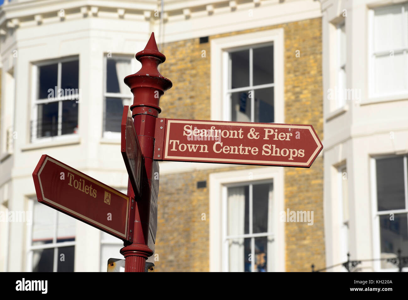 Southend on Sea local attraction tourist signs for Seafront, Pier, Town ...