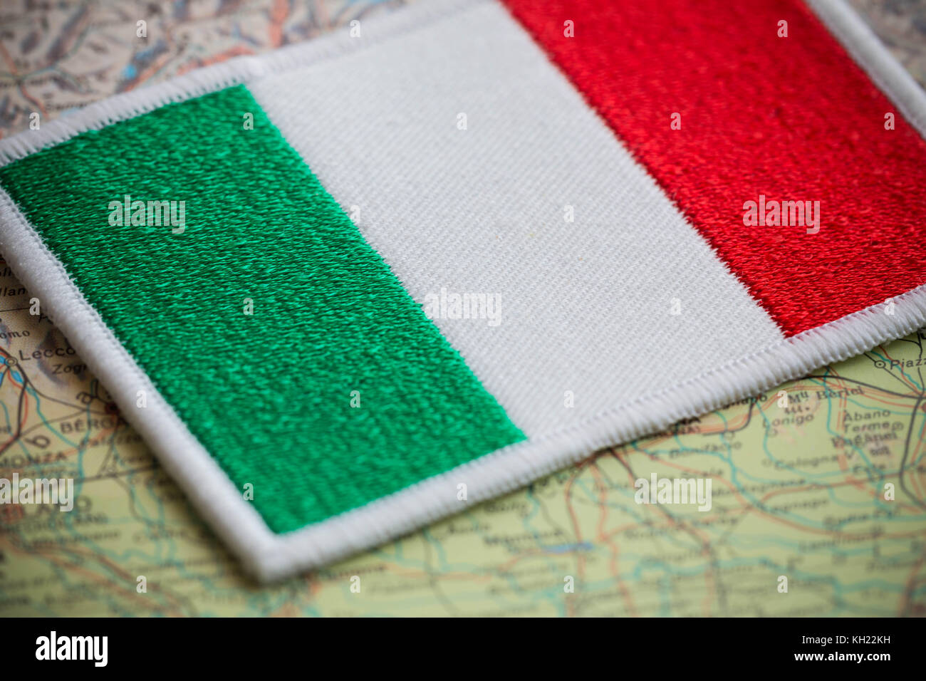 Italian flag on map Stock Photo - Alamy