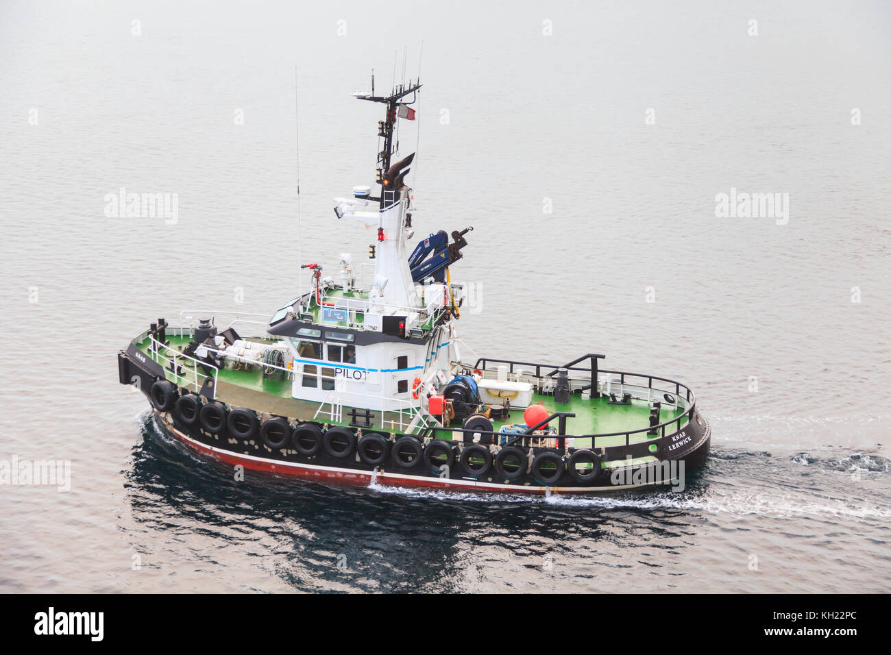 The Lerwick pilot boat, Knab, is pictured off the Shetland Islands ...