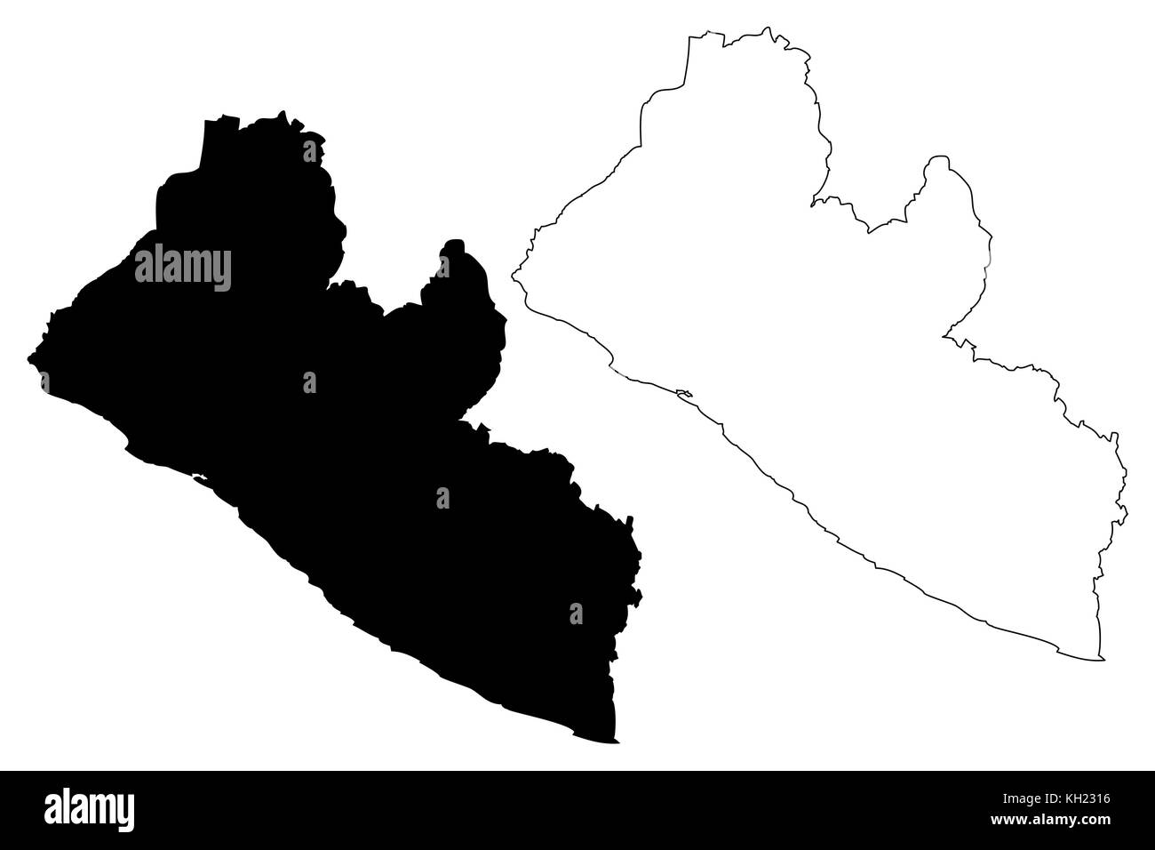 Liberia map vector illustration, scribble sketch Republic of Liberia ...