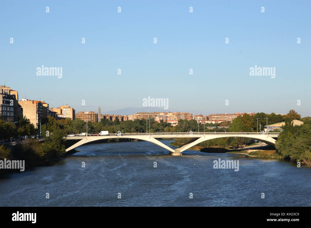 Puente de Santiago bridge over Ebro River Zaragoza Spain Stock Photo ...