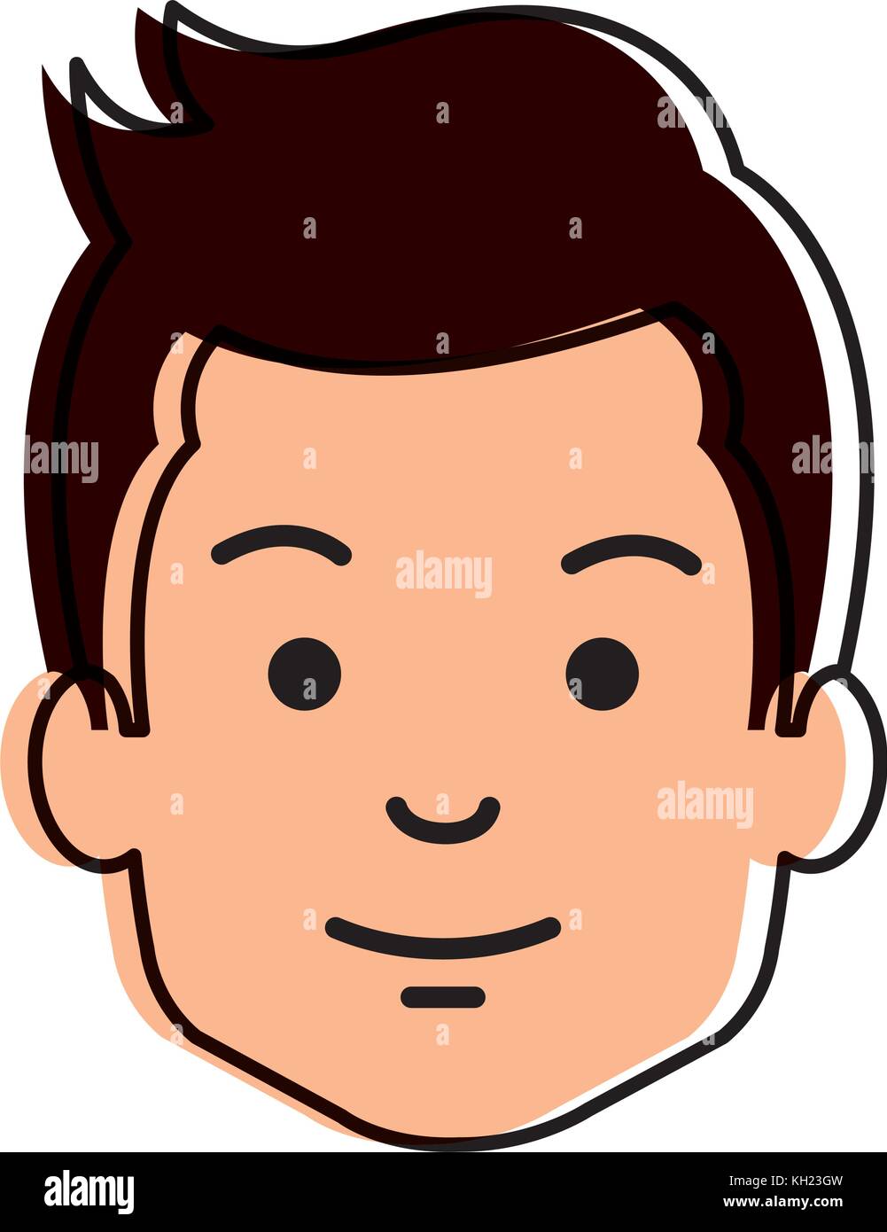 young man head avatar character vector illustration design Stock Vector ...