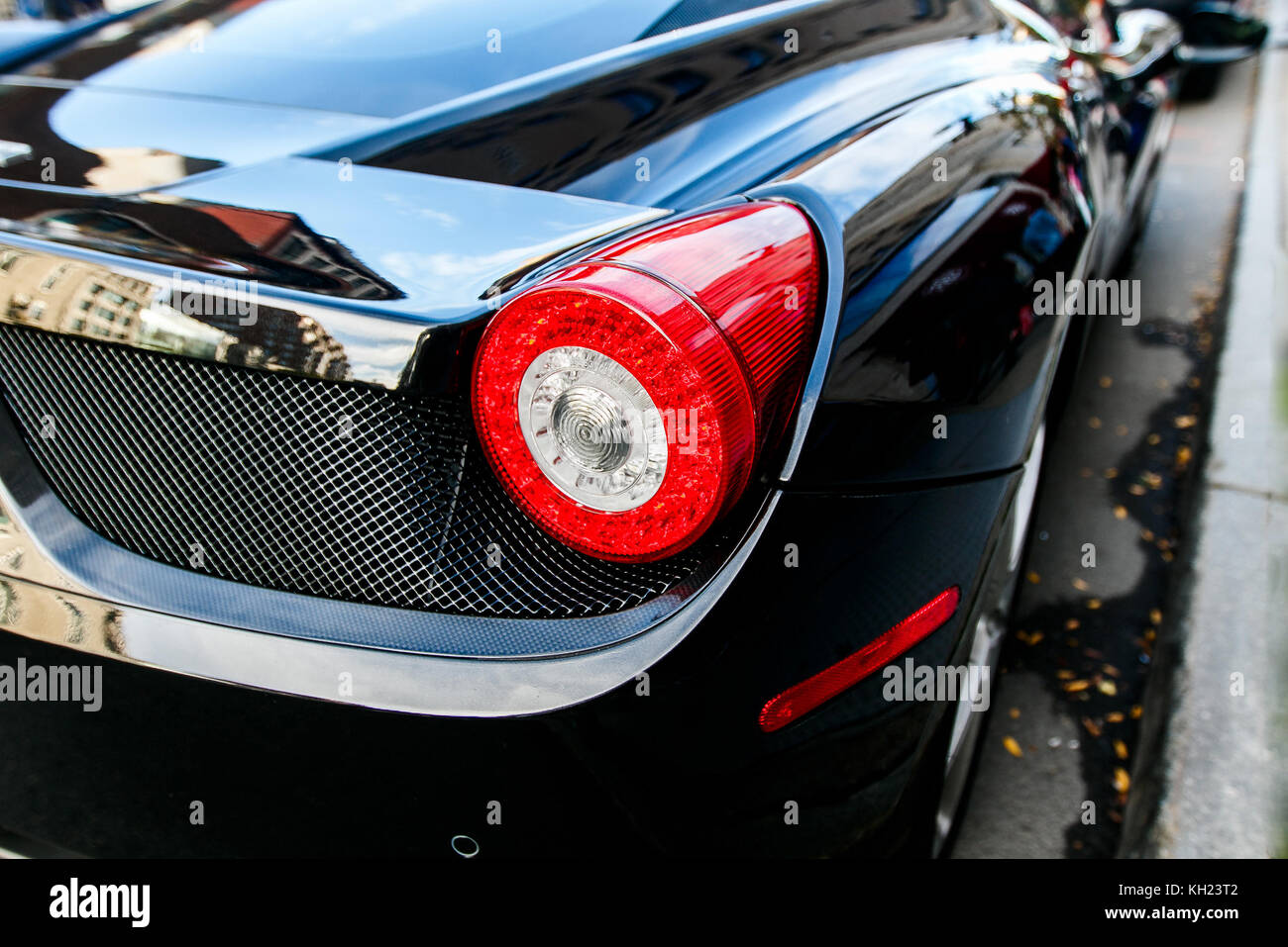 The rear and side of a high performance car Stock Photo - Alamy