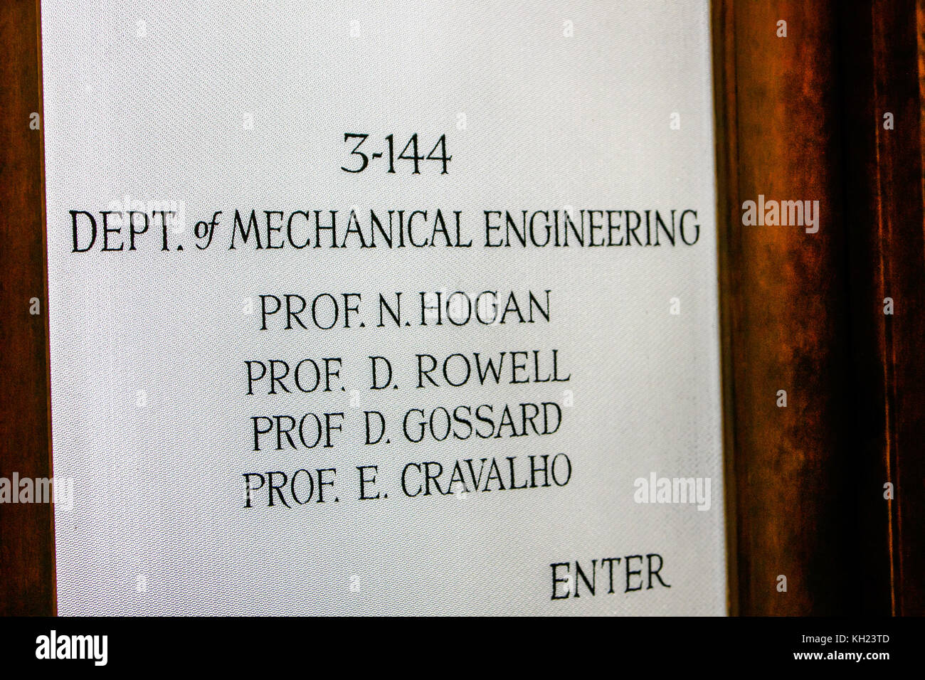 Door to a room for faculty member of the Massachusetts Institute of ...