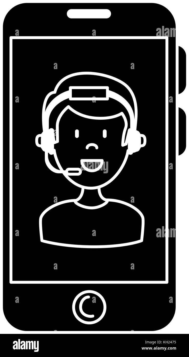 smartphone device with call center agent Stock Vector Image & Art - Alamy