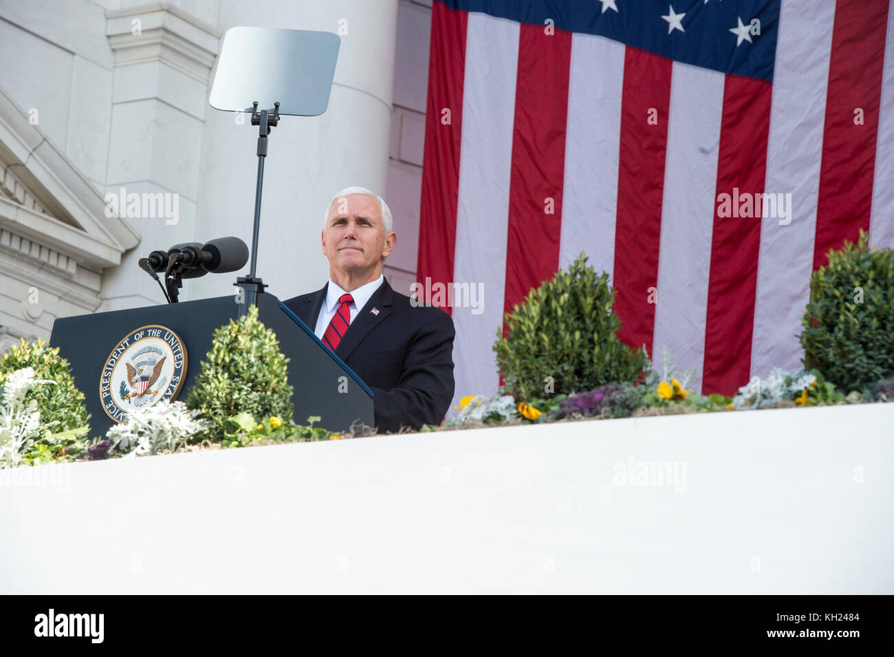 Vice President Michael Pence speaks during a Veterans Day ceremony Nov ...