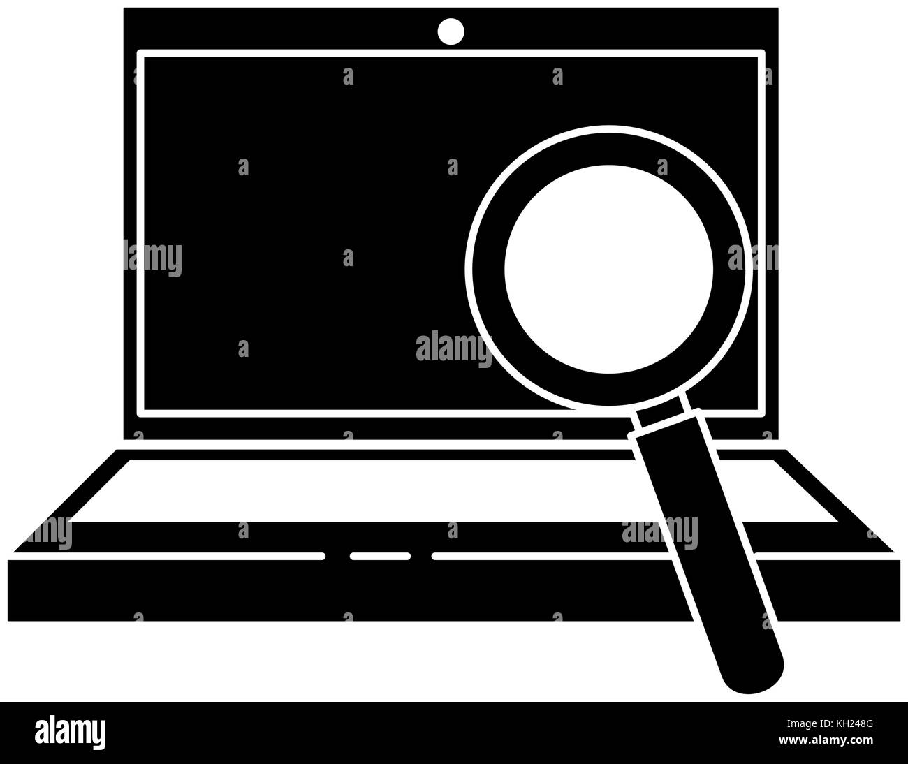 laptop computer with magnifying glass Stock Vector Image & Art - Alamy