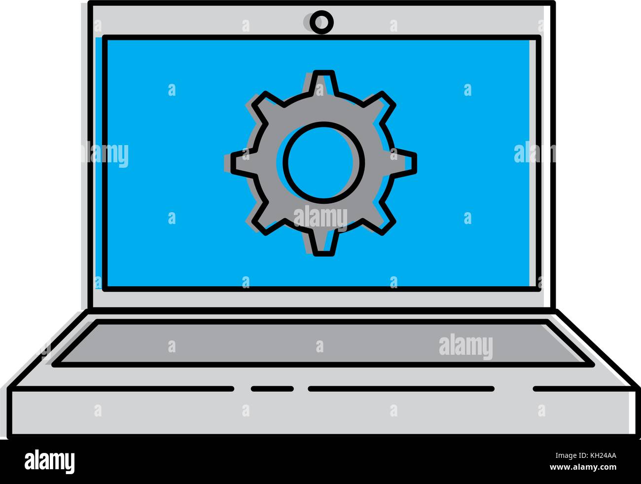 laptop computer with gear Stock Vector Image & Art - Alamy