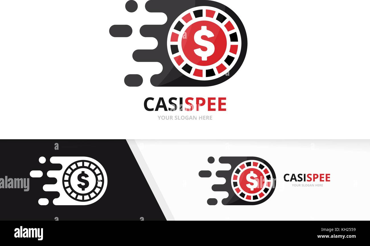 Vector fast casino logo combination. Speed chip symbol or icon. Unique ...