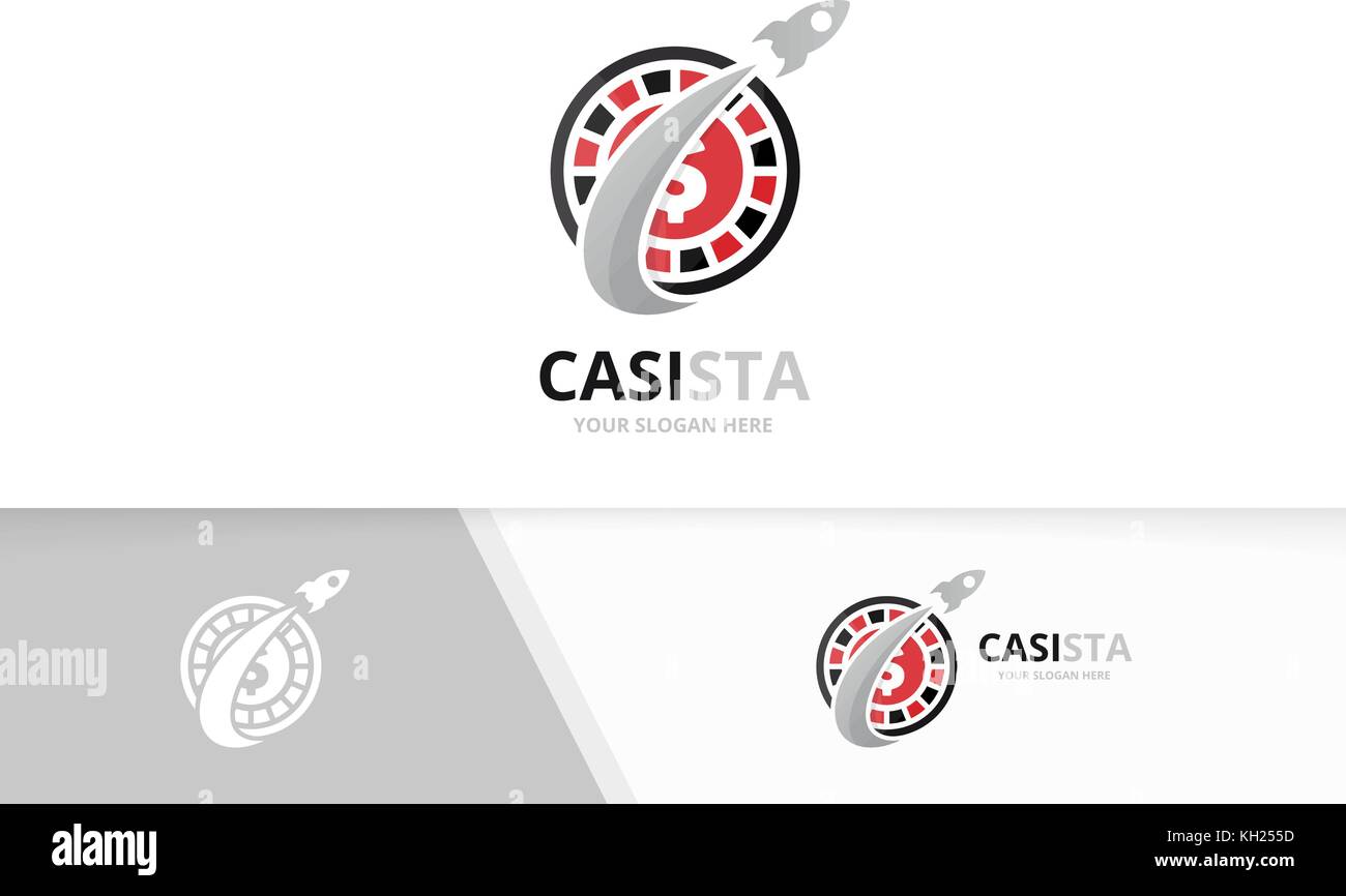 Vector casino and rocket logo combination. Chip and airplane symbol or ...