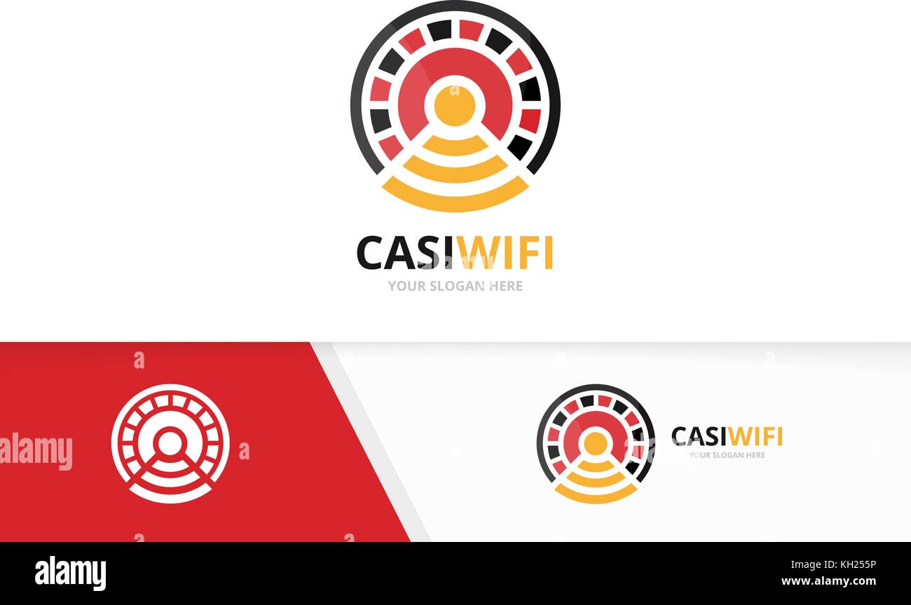 Vector casino and wifi logo combination. Chip and signal symbol or icon ...