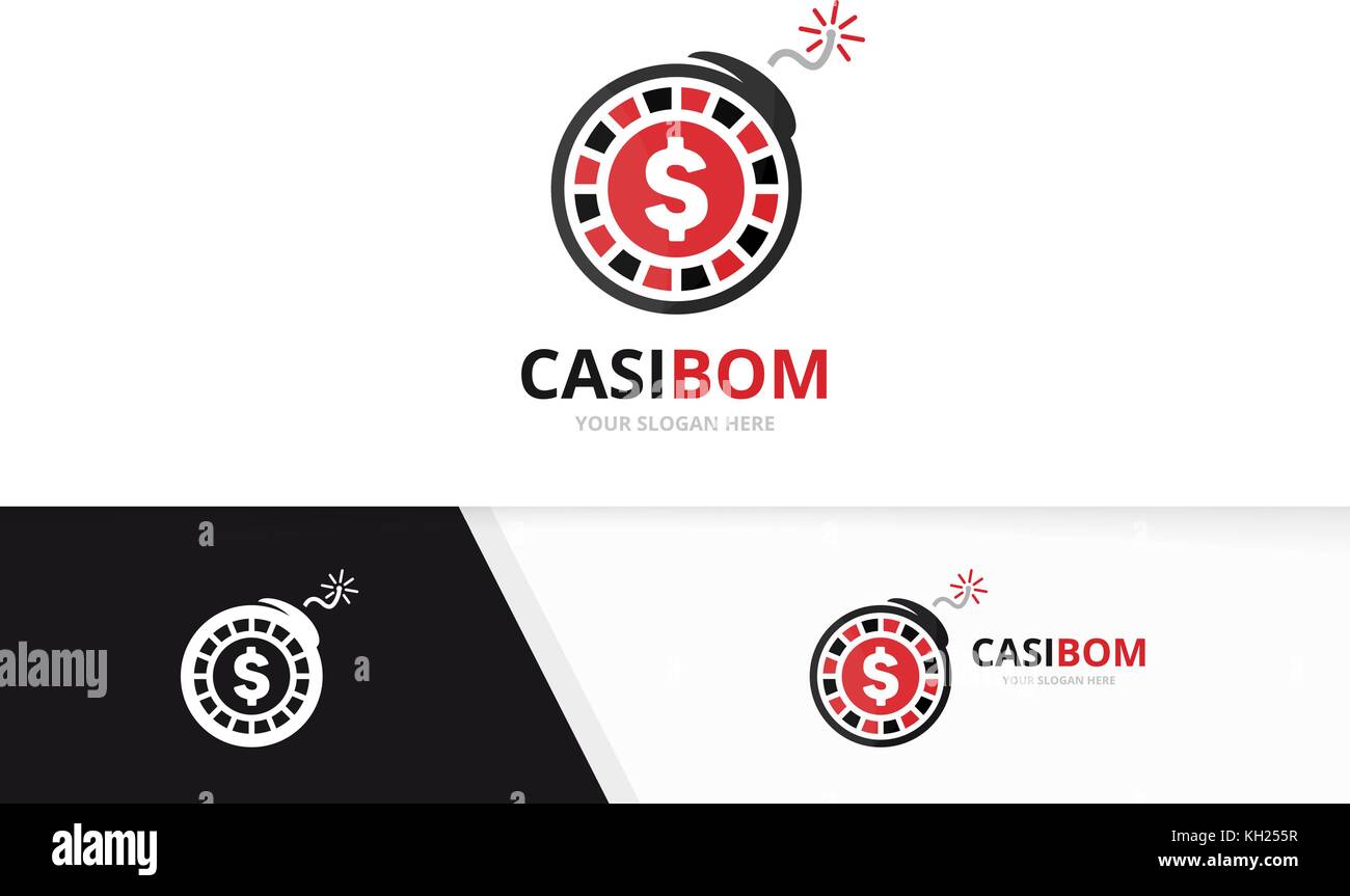 Vector casino and bomb logo combination. Chip and detonate symbol or ...