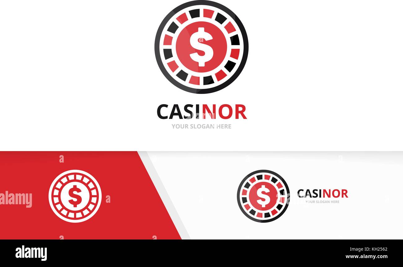 Vector casino logo combination. Chip and game symbol or icon. Unique ...