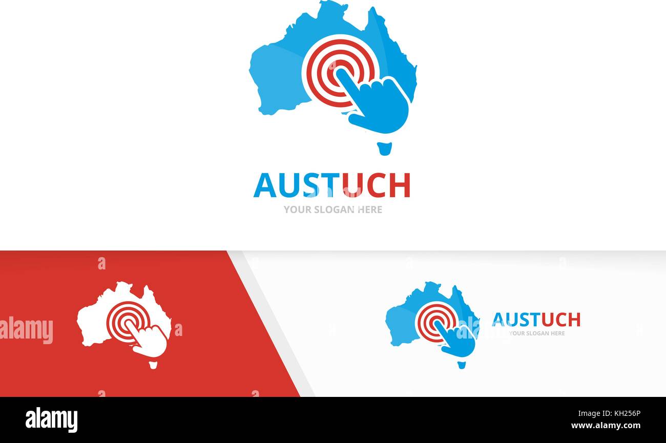 Vector australia and click logo combination. Oceania and cursor symbol ...