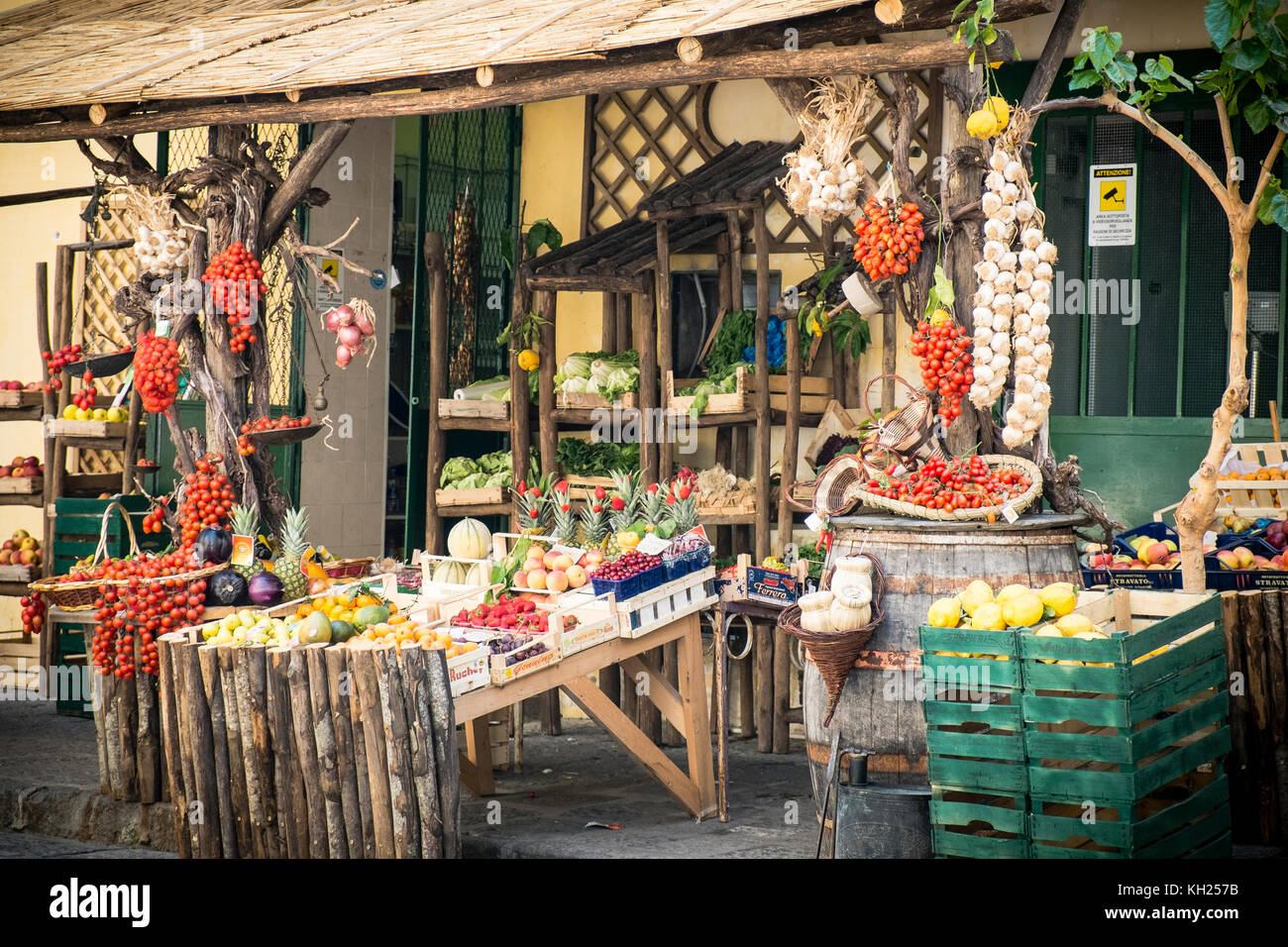 Outdoor fruit and vegetable display, Ischia, Italy Stock Photo - Alamy