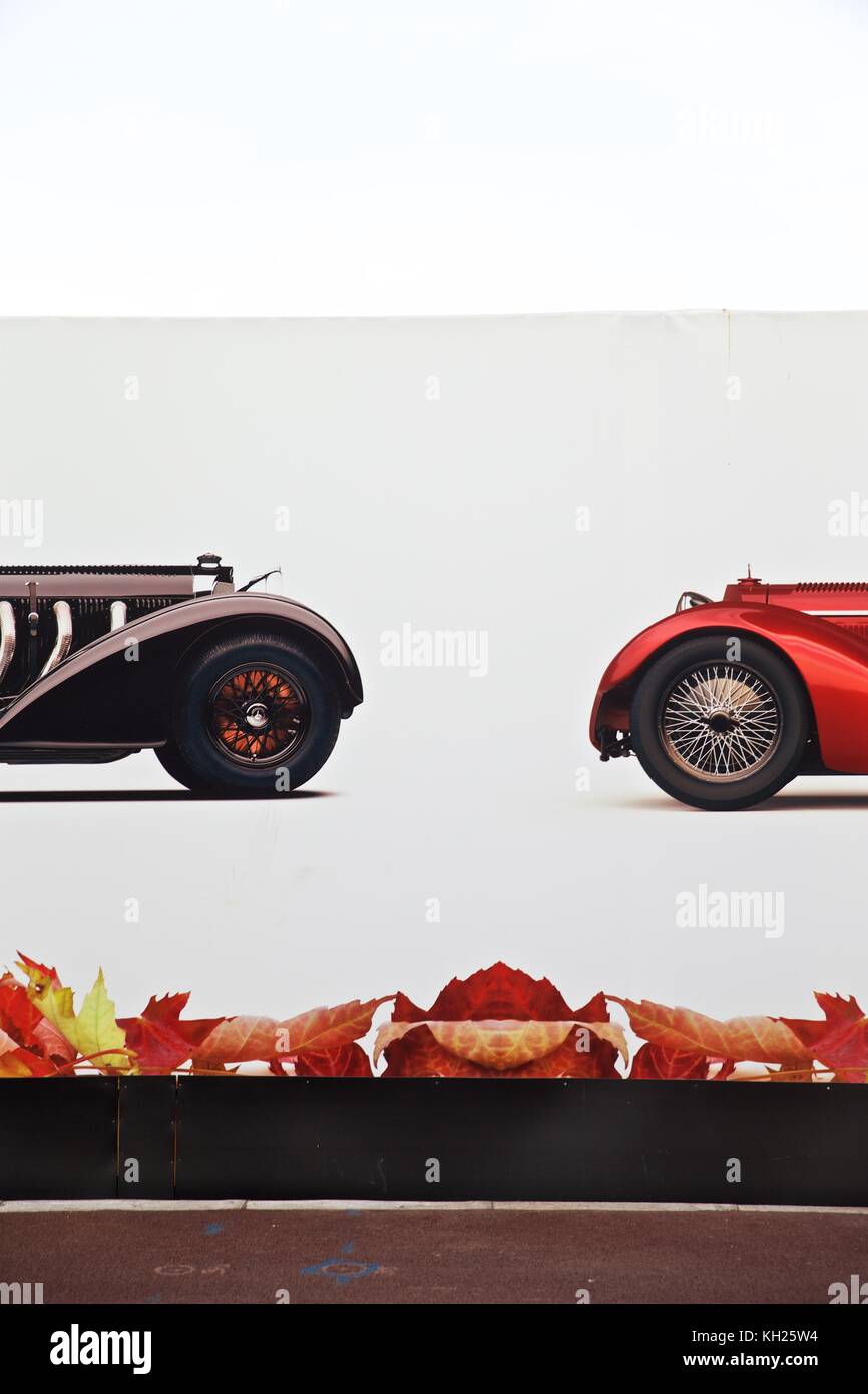 Classic car poster billboard, Monaco Stock Photo - Alamy