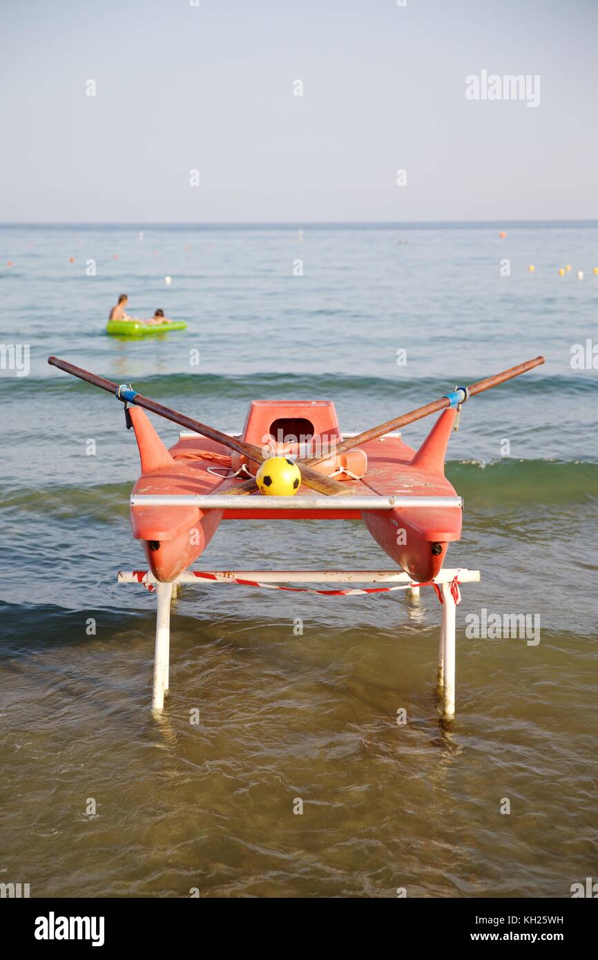 Life saving boat, Alassio, Italy Stock Photo - Alamy