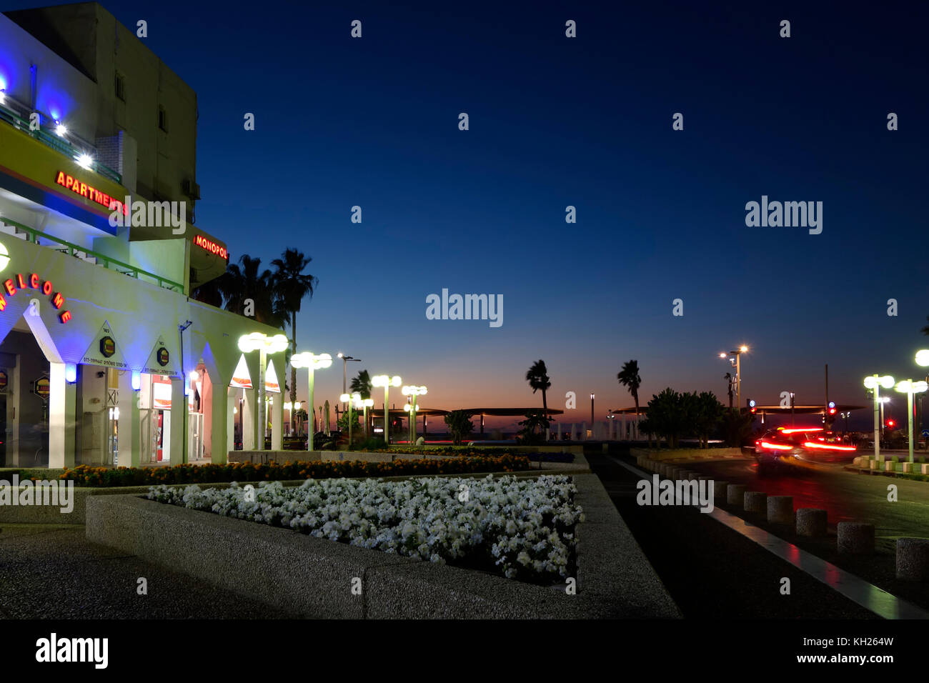 View of Allenby street leading to Tel Aviv Promenade which runs along ...