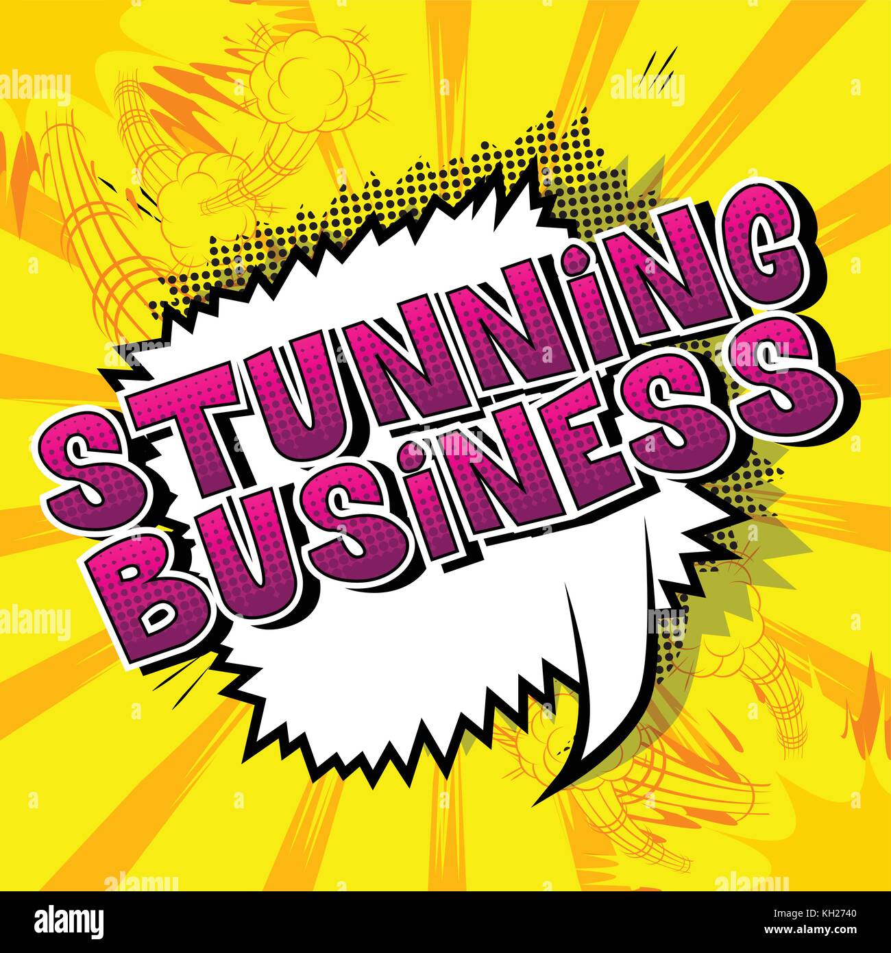 Stunning Business - Comic book style word on abstract background Stock ...