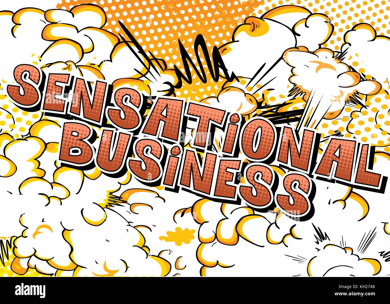 Sensational Business - Comic book style word on abstract background ...