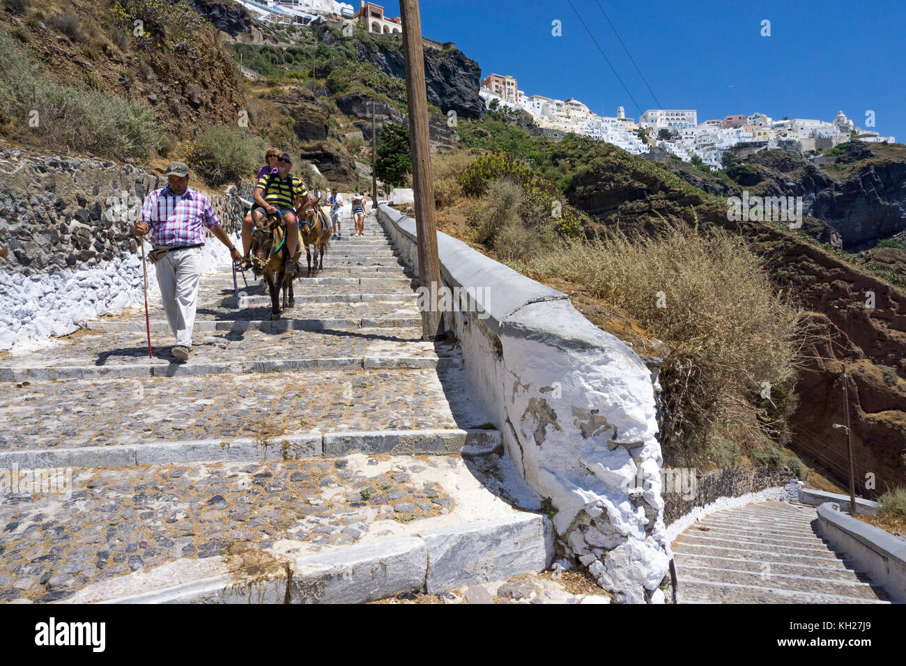 Donkey on stairs of santorini hi-res stock photography and images - Alamy