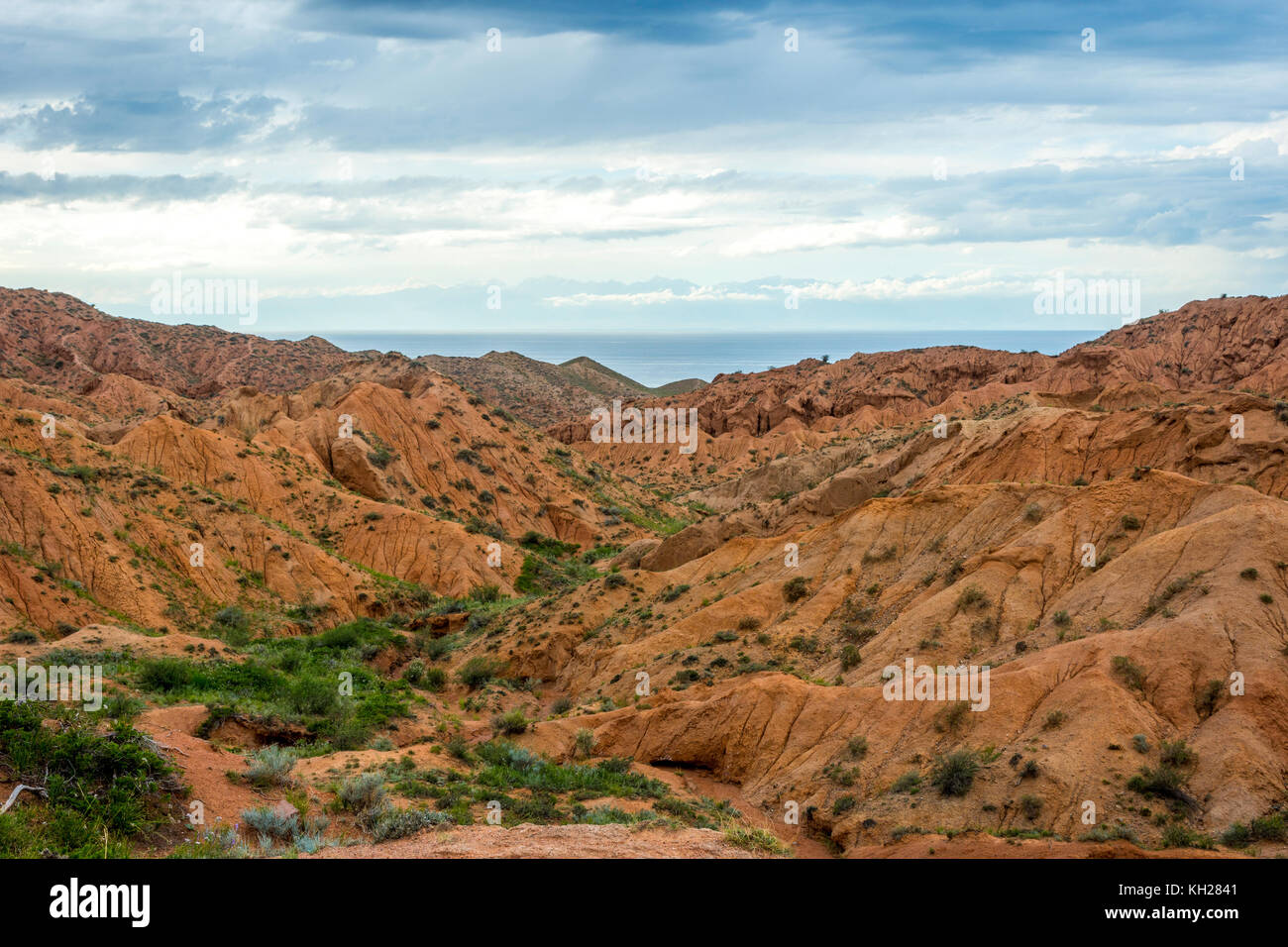 Colorful rock formations in Skazka aka Fairy tale canyon, Kyrgyzstan ...
