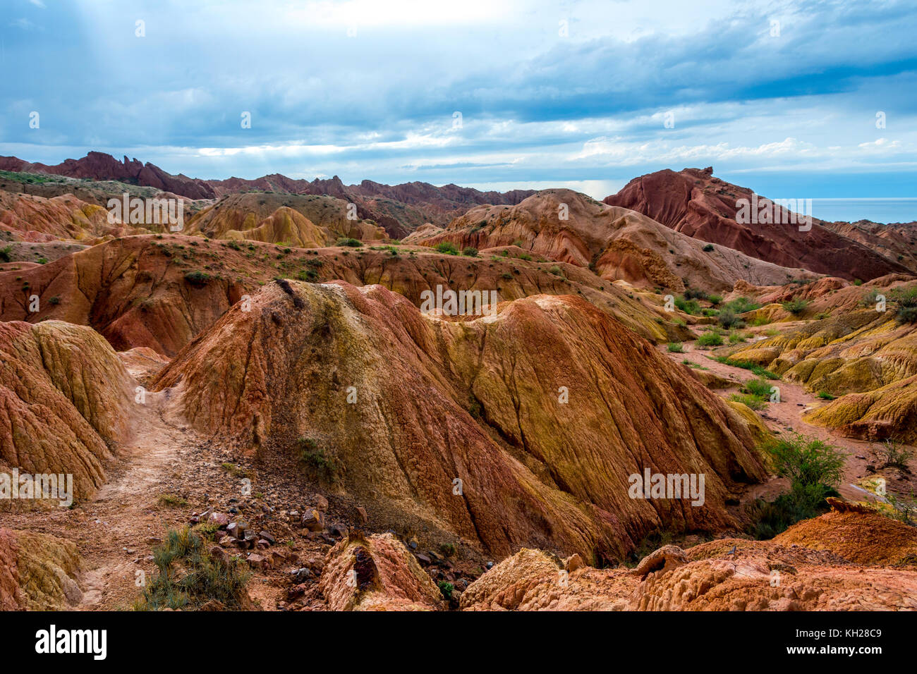 Colorful rock formations in Skazka aka Fairy tale canyon, Kyrgyzstan ...