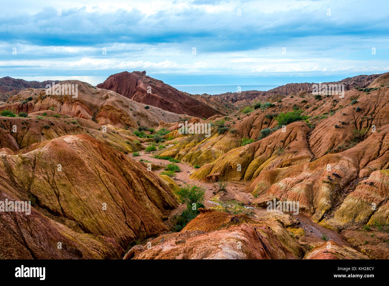 Colorful rock formations in Skazka aka Fairy tale canyon, Kyrgyzstan ...