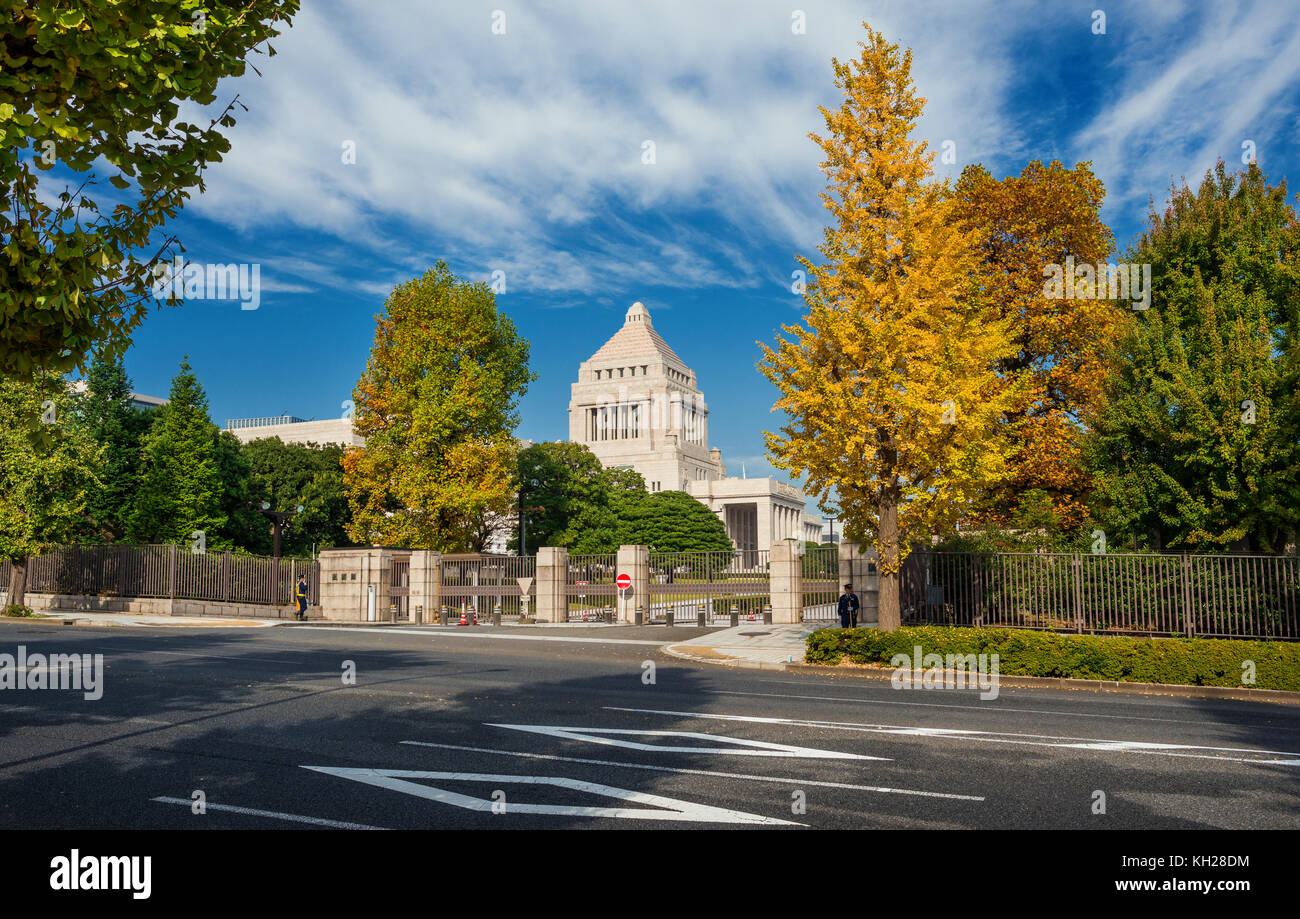 National Diet Building of Japan, in the center of Tokyo, in autumn ...