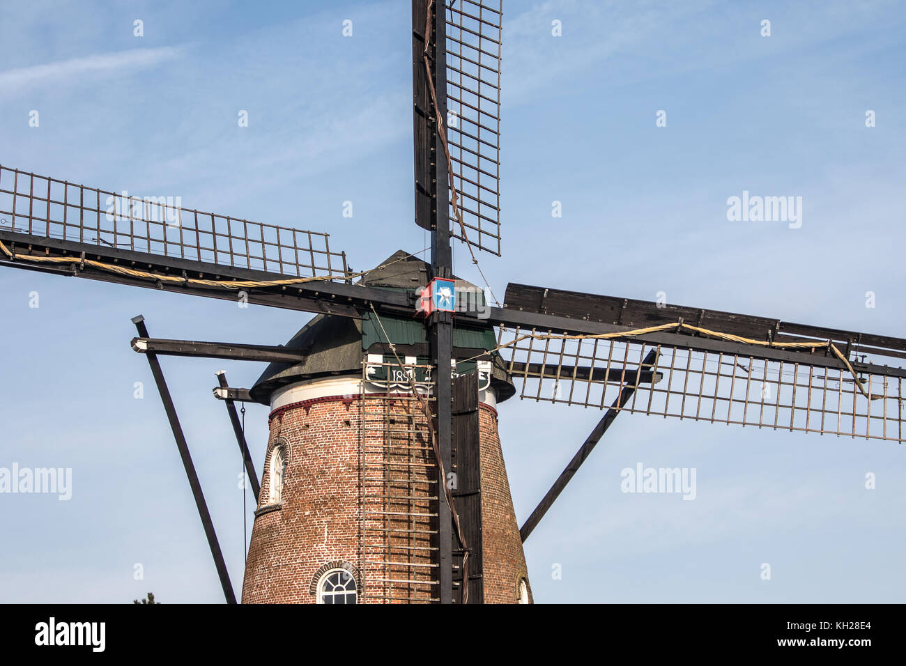 Wind mill at the entry of Cadzand Dorp Stock Photo - Alamy
