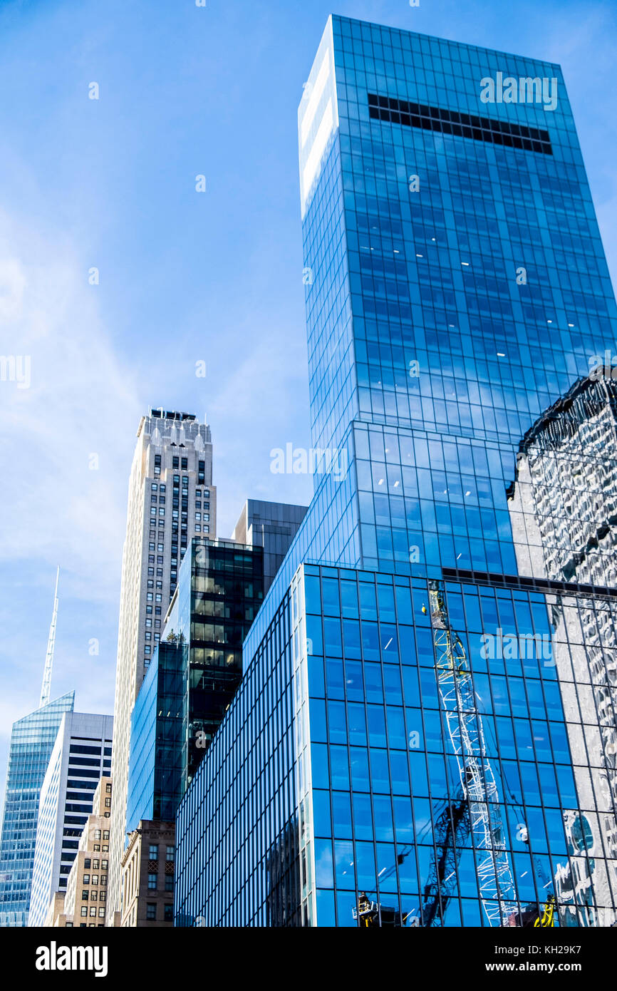 New York Skyscrapes reflected in windows Stock Photo - Alamy