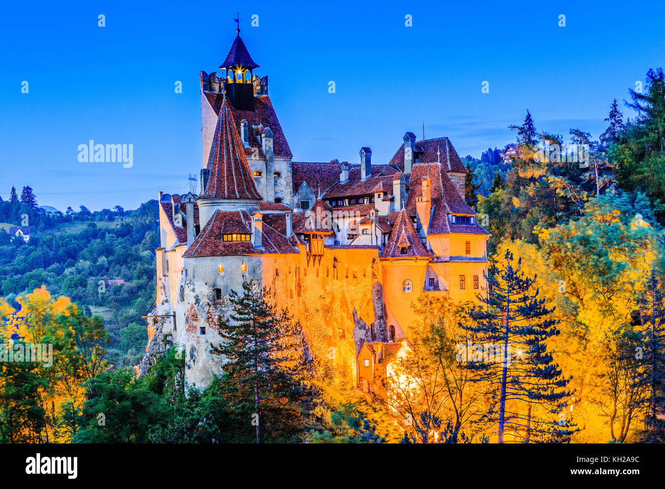 Brasov, Transylvania. Romania. The medieval Castle of Bran, known for ...