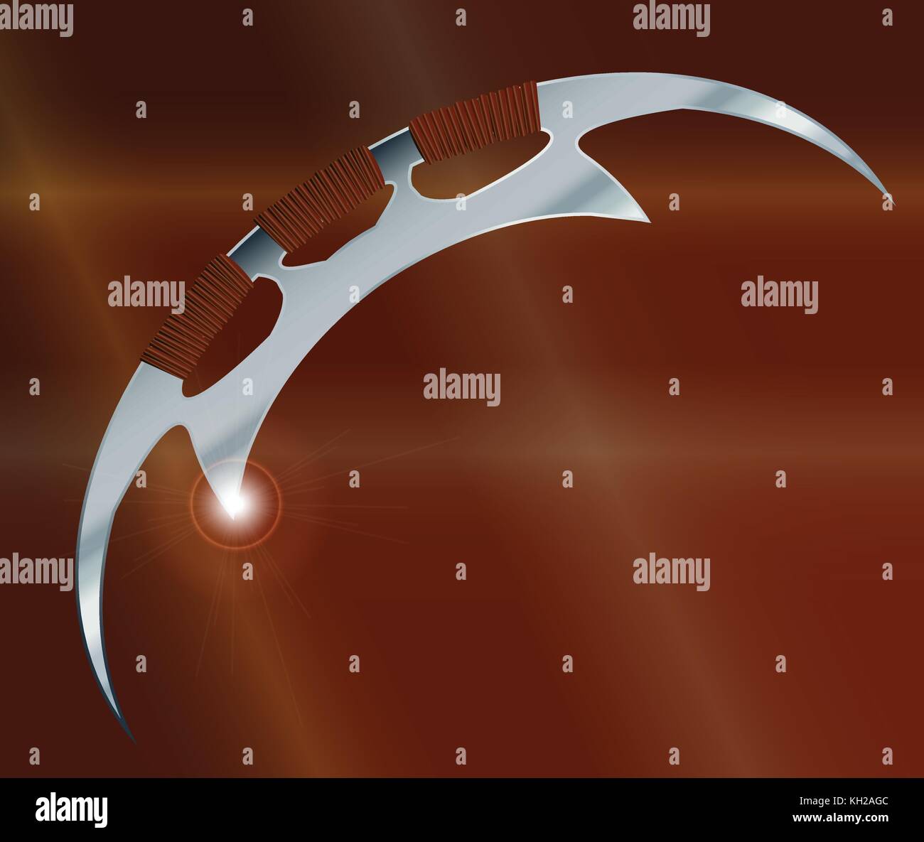 An alien double blade weapon with grips and sharp edges Stock Vector ...