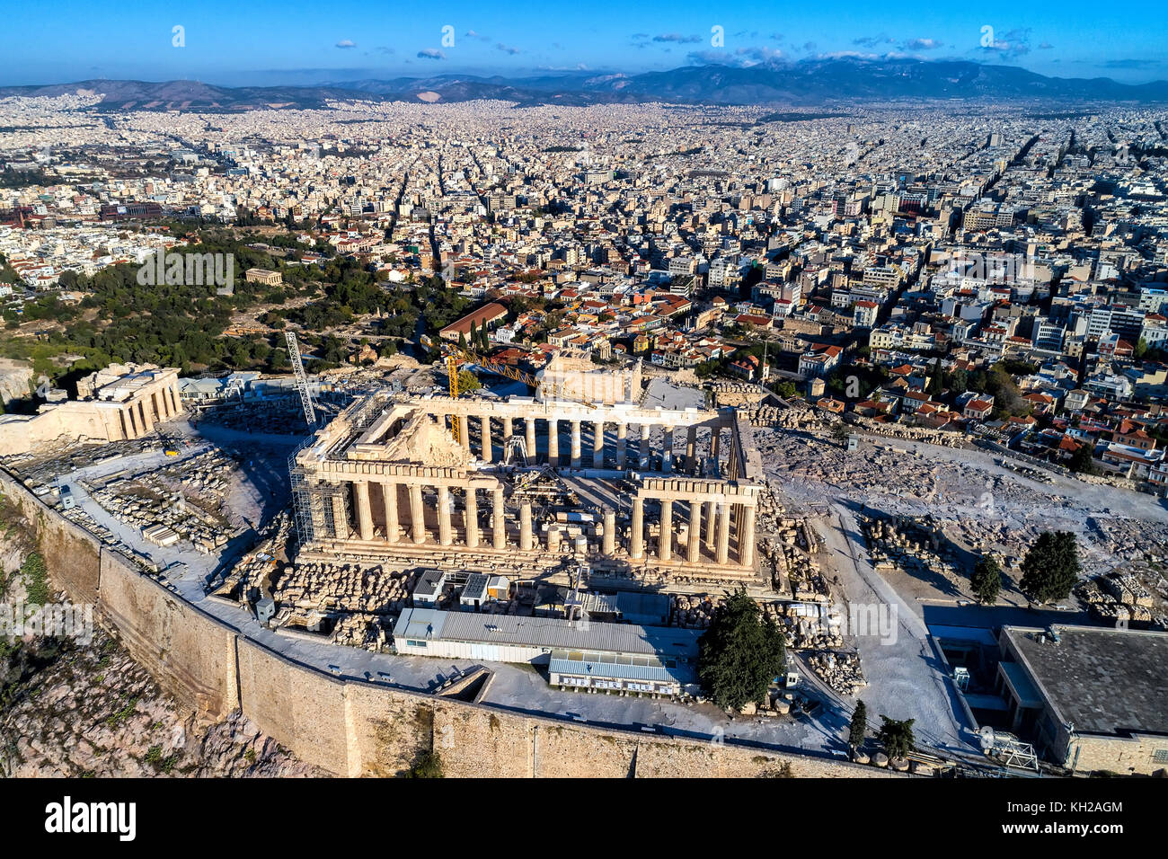 Parthenon acropolis hill drone hi-res stock photography and images - Alamy