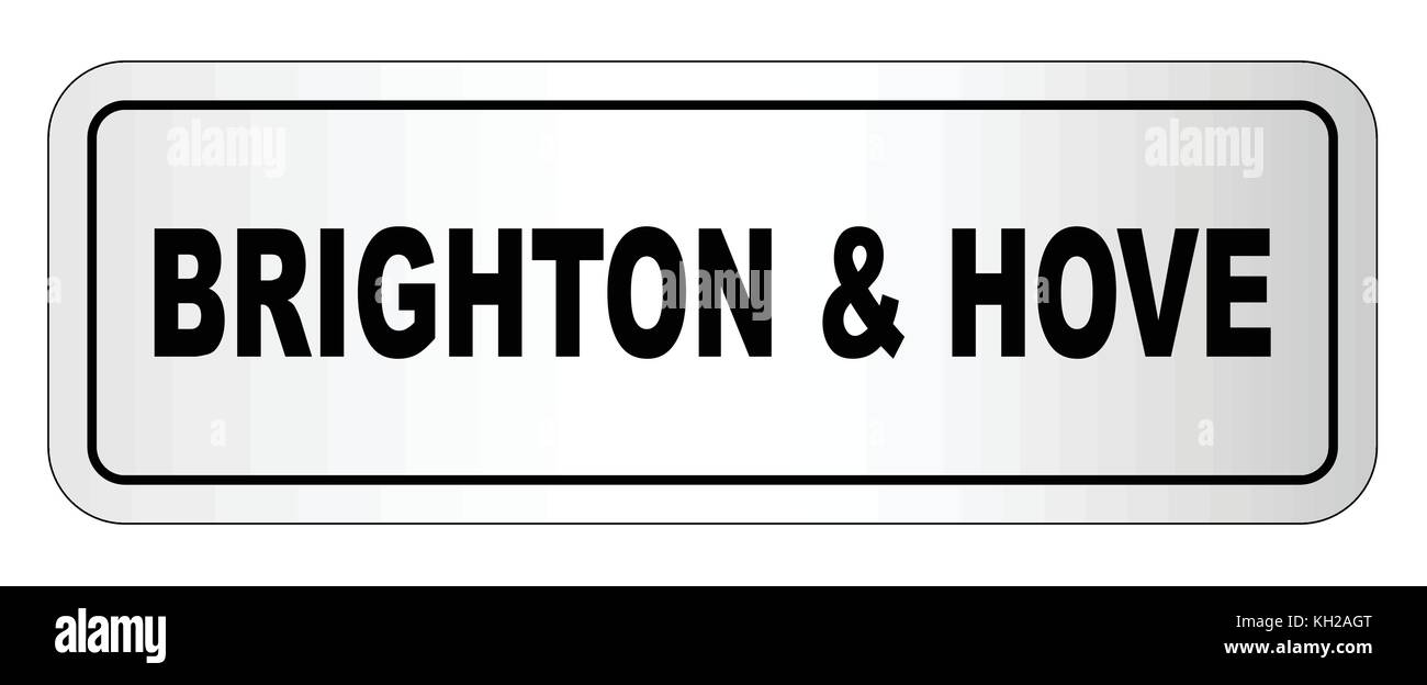 The city of Brighton And Hove nameplate on a white background Stock ...