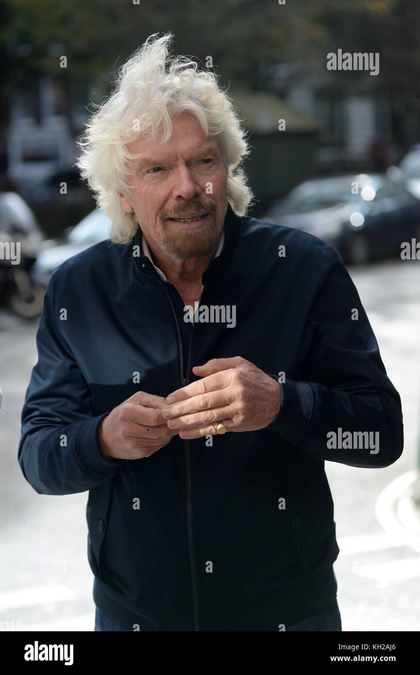 Richard Branson arrives at The Kiss FM studios Featuring: Richard ...