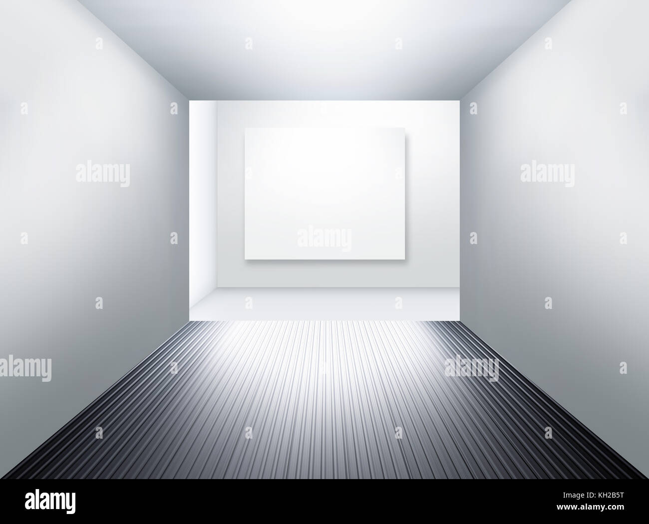 3D illustration of modern white exhibition space like museum or studio ...