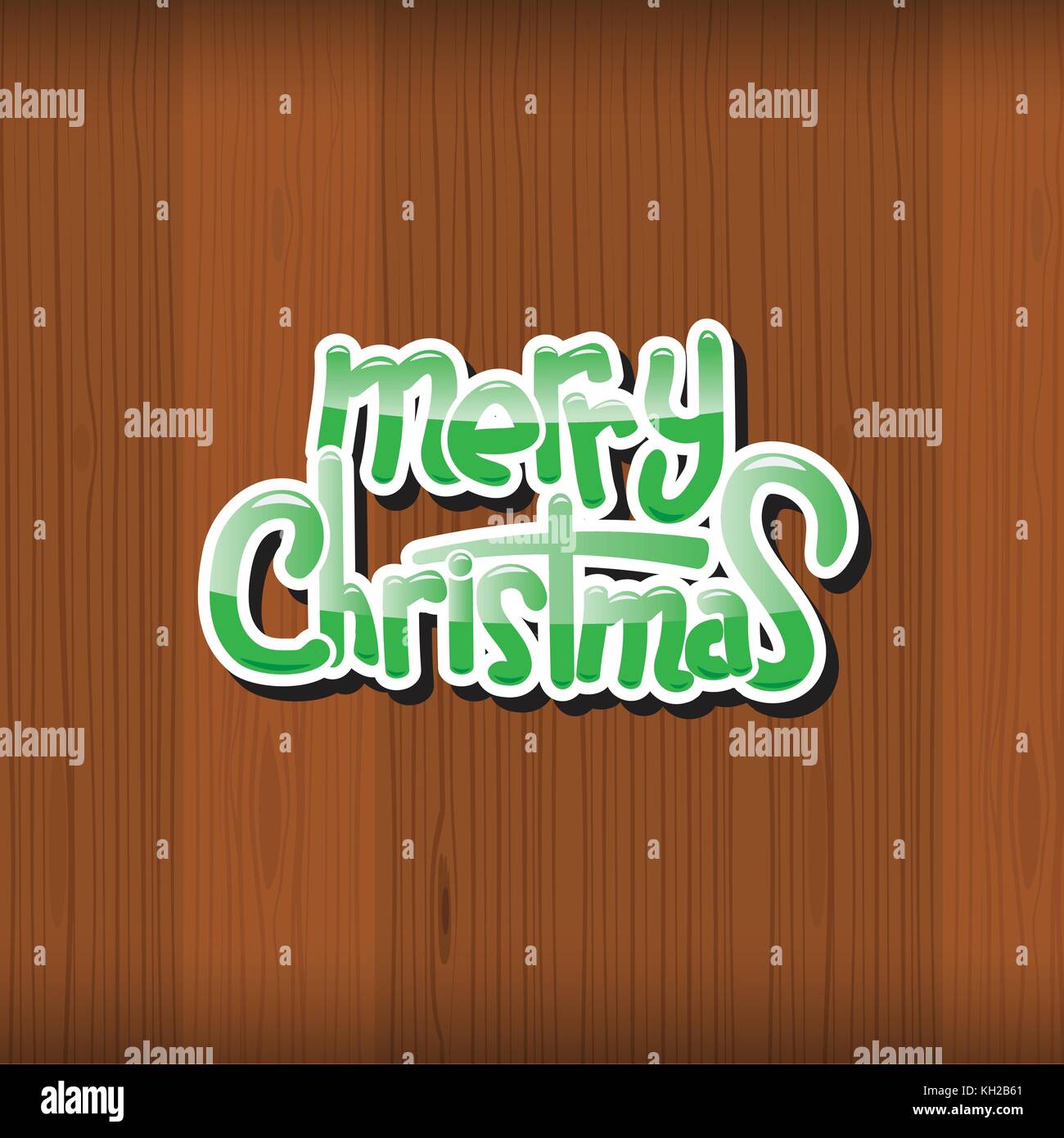 Shiny Merry Christmas text with hand lettering over wooden background ...