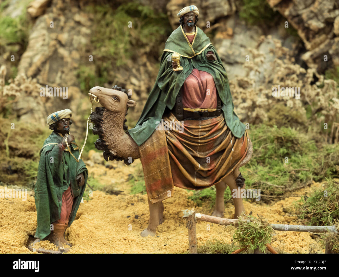 Decorative figures of traditional in Christmas of the portal of belen ...