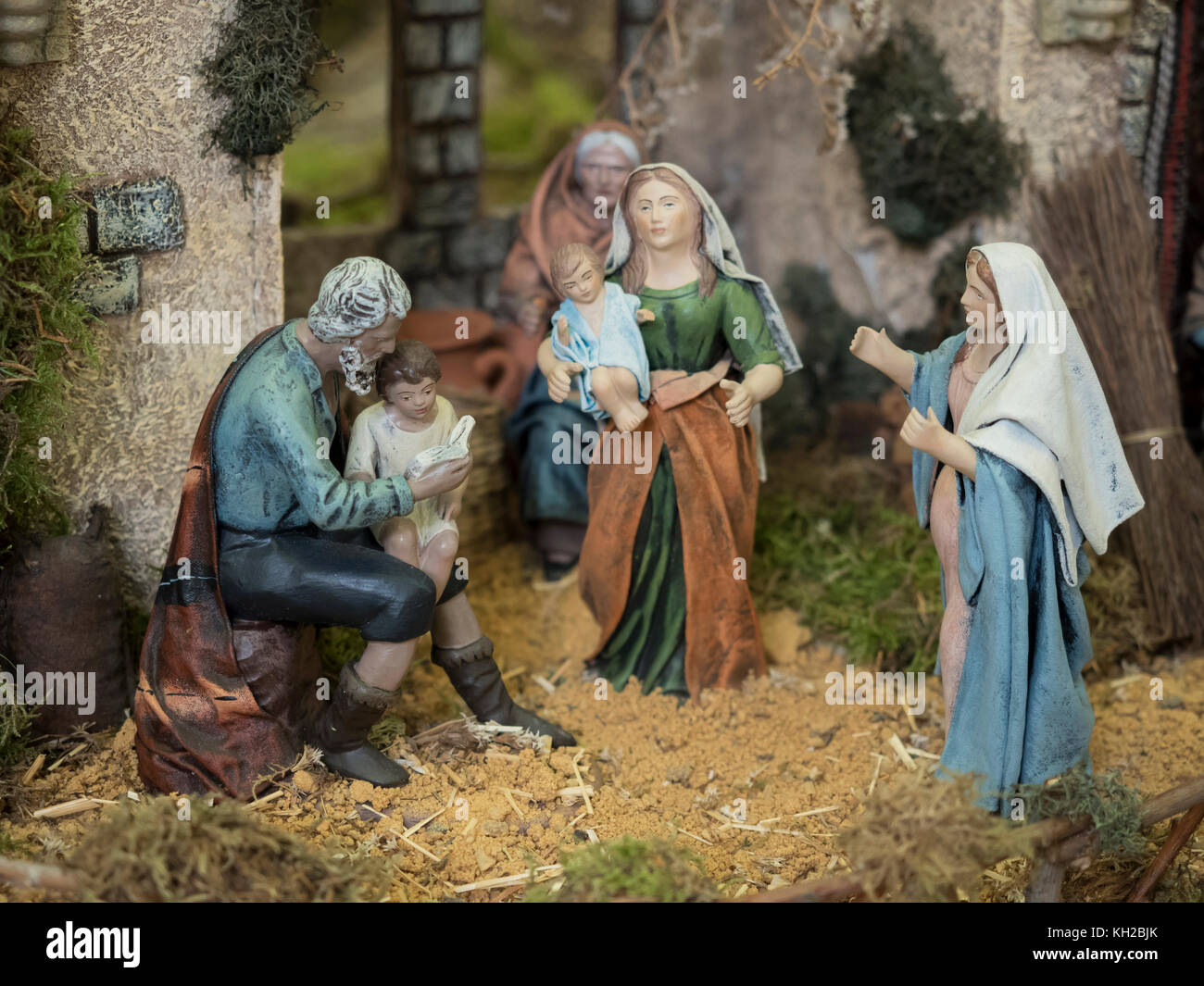Decorative figures of traditional in Christmas of the portal of belen ...