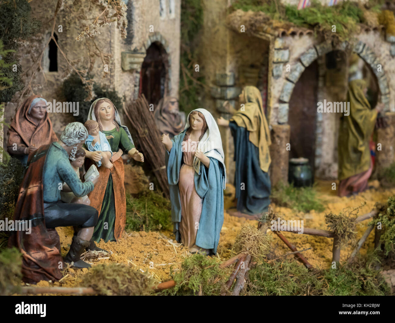 Decorative figures of traditional in Christmas of the portal of belen ...