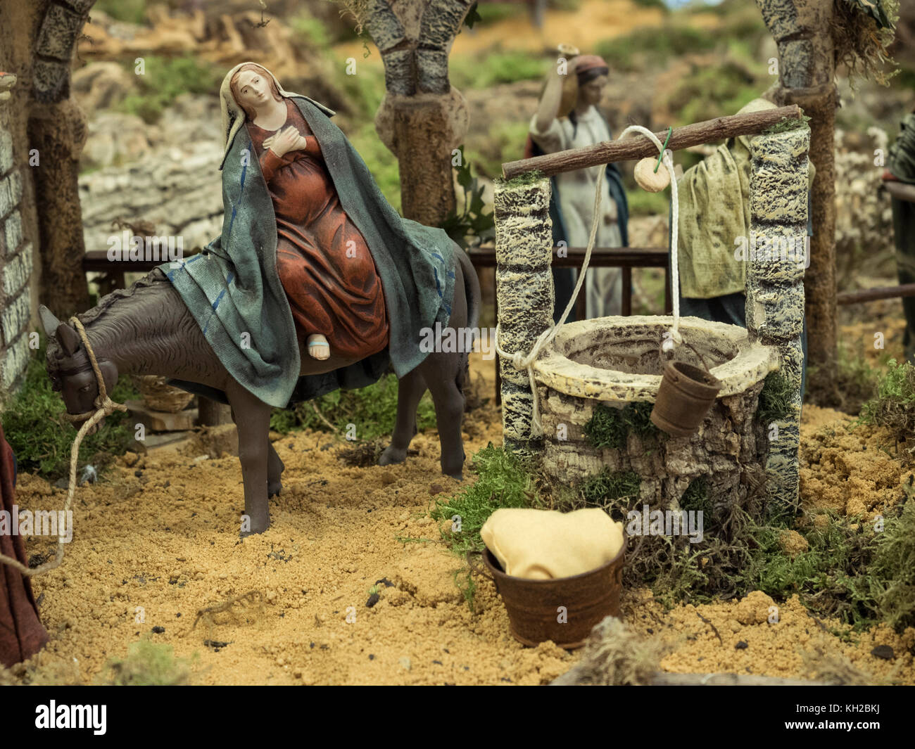 Decorative figures of traditional in Christmas of the portal of belen ...