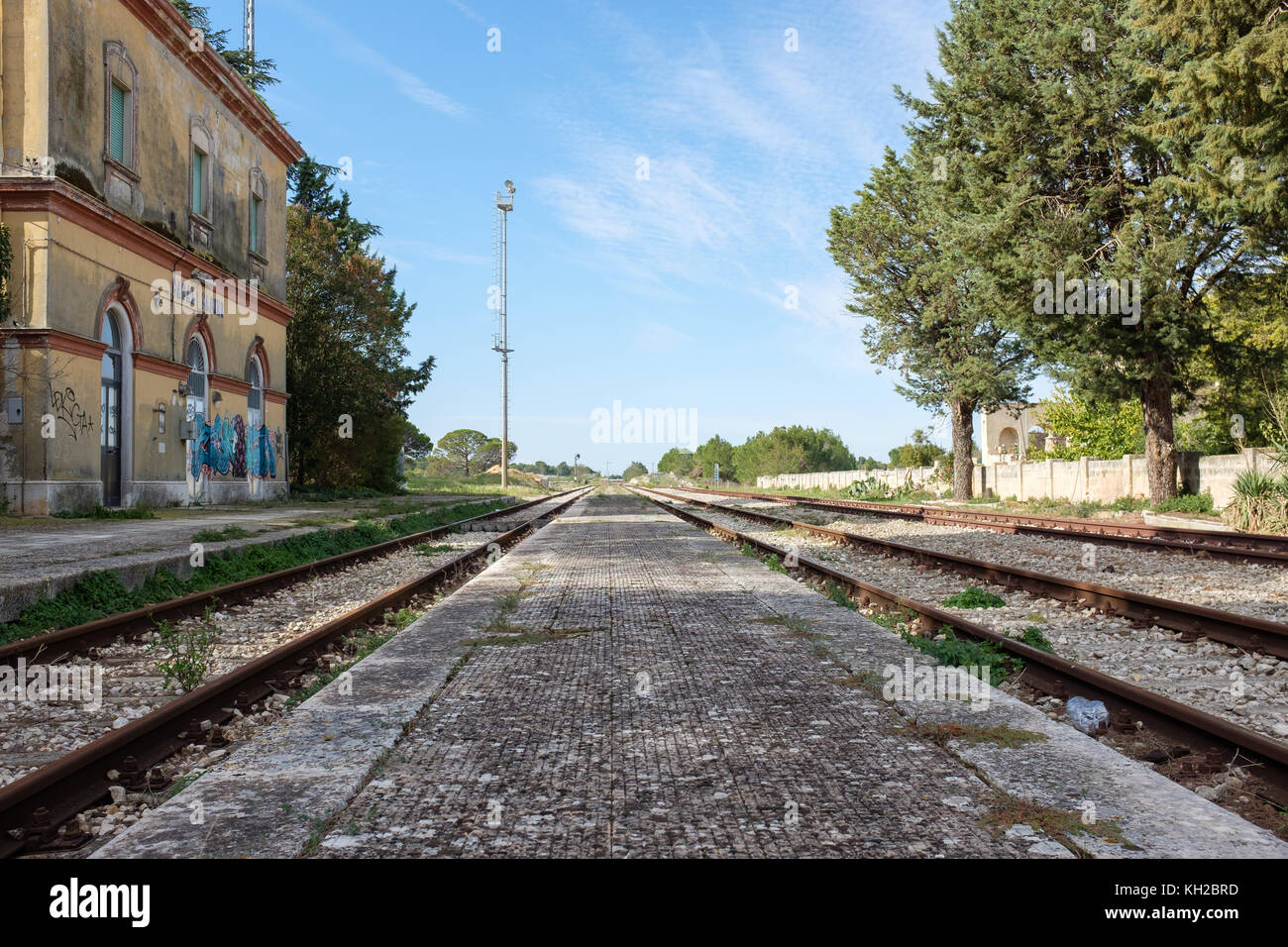 Abandoned rail station near Altamura, Apulia region. Italy Stock Photo ...