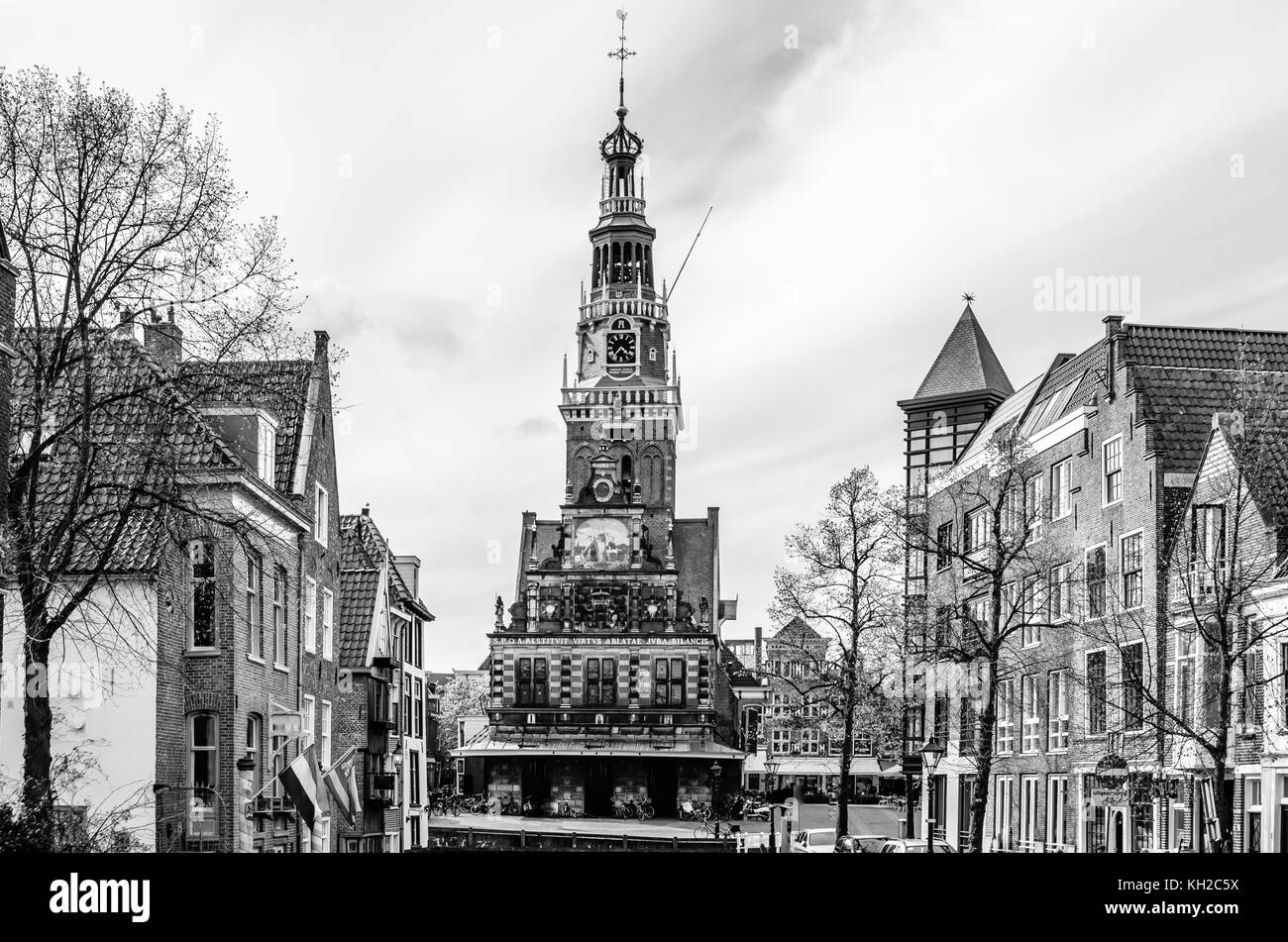 Traditional Dutch architecture in Alkmaar, the Netherlands Stock Photo ...