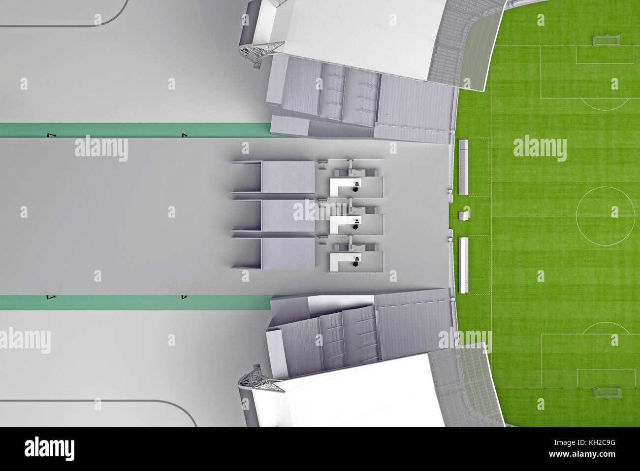 Security screening before entering the football stadium. 3d rendering ...