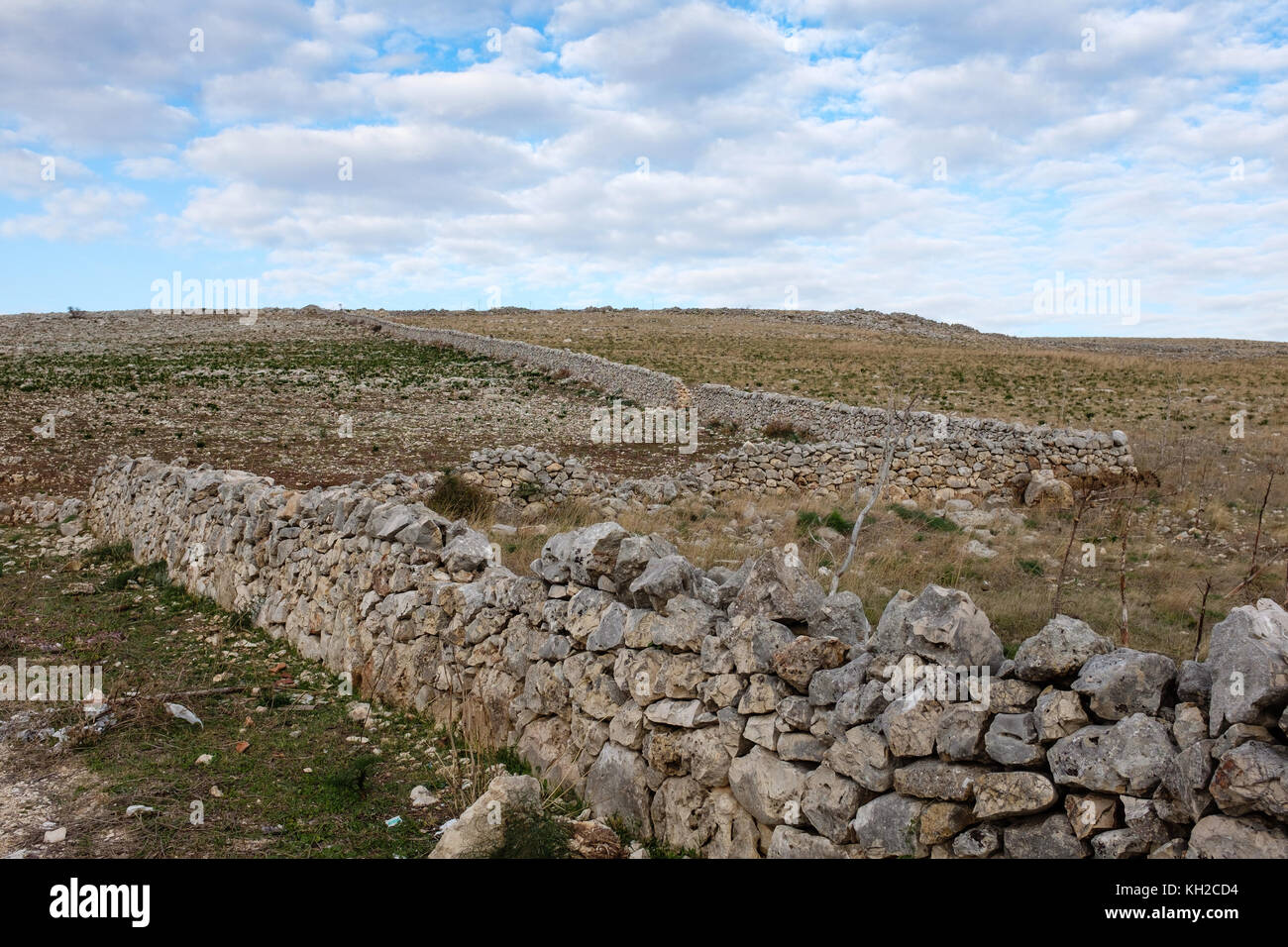 Typical Apulian dry stone wall near Altamura. Italy Stock Photo - Alamy