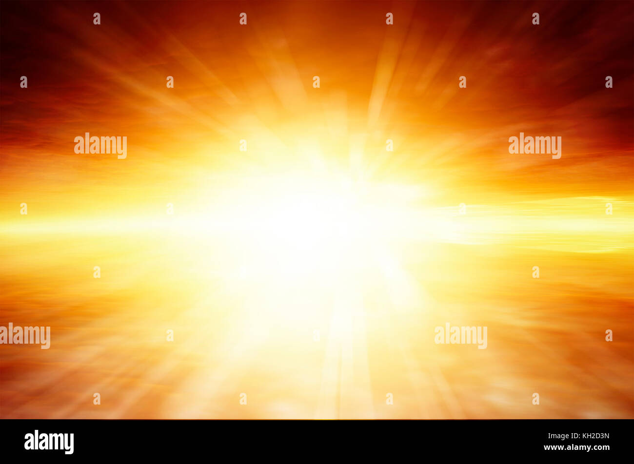 Sun rays in bright sky Stock Photo - Alamy