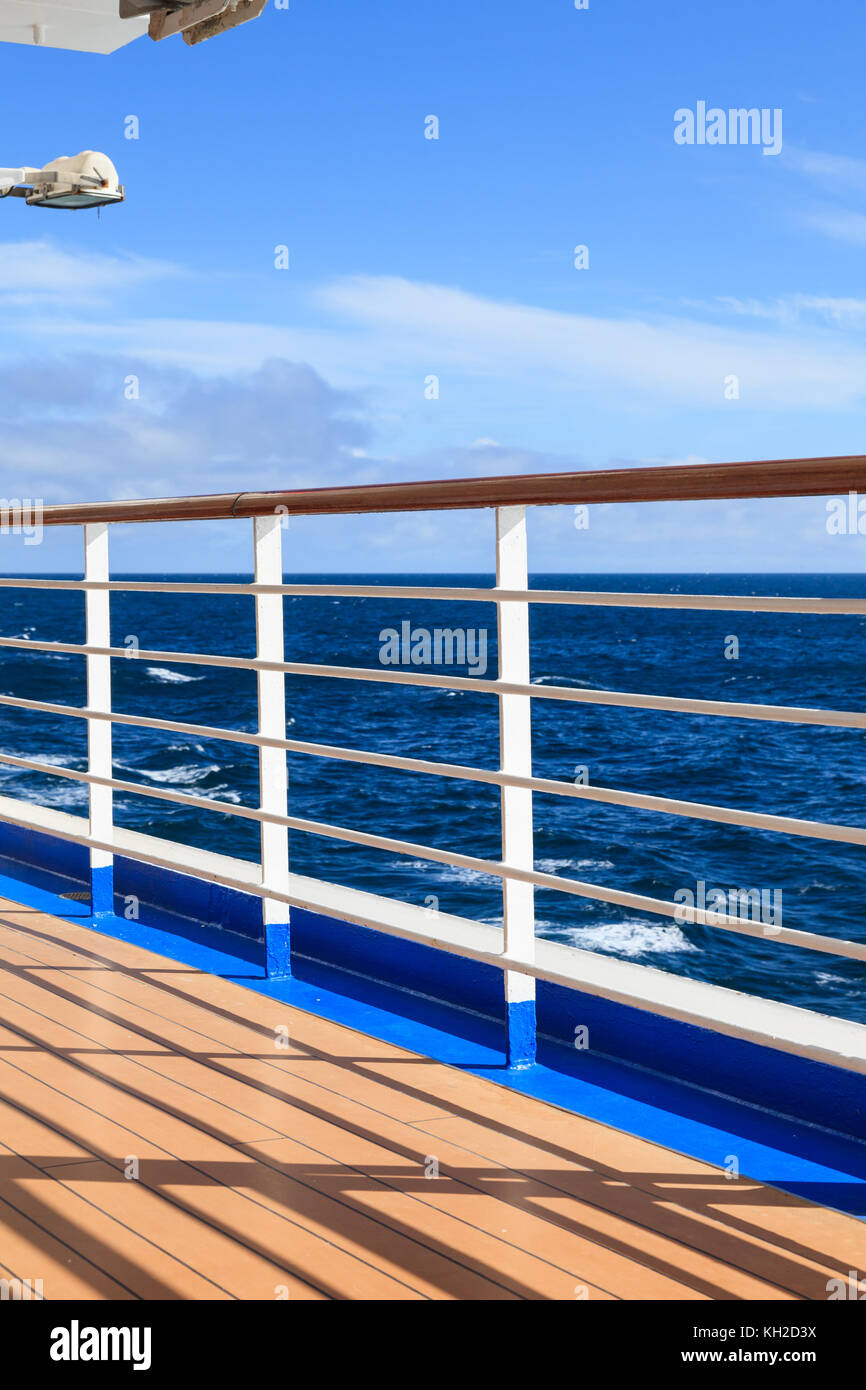 Ship View. The view looking out to sea from a ship's deck Stock Photo ...