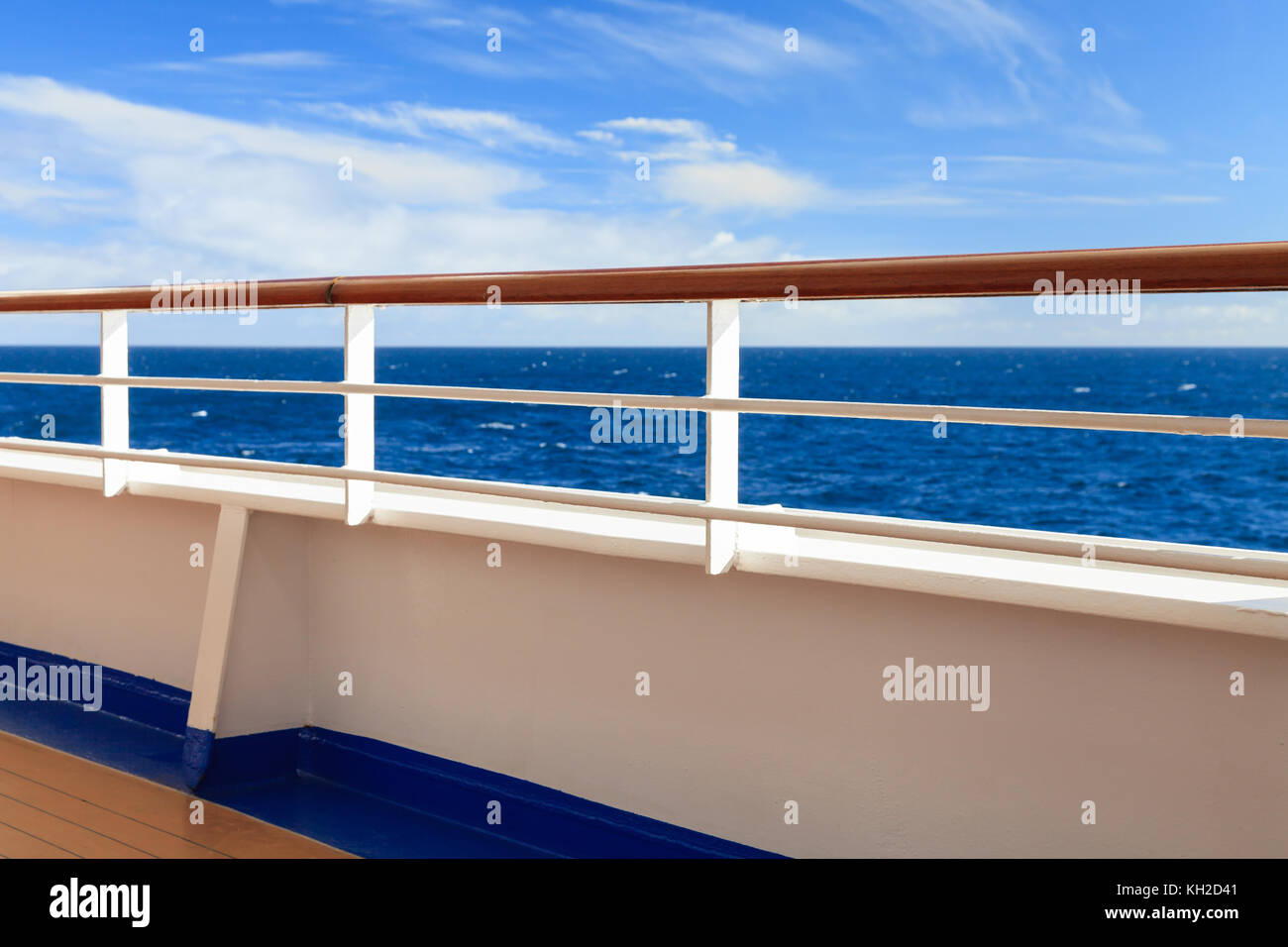 Ship View. The view looking out to sea from a ship's deck Stock Photo ...